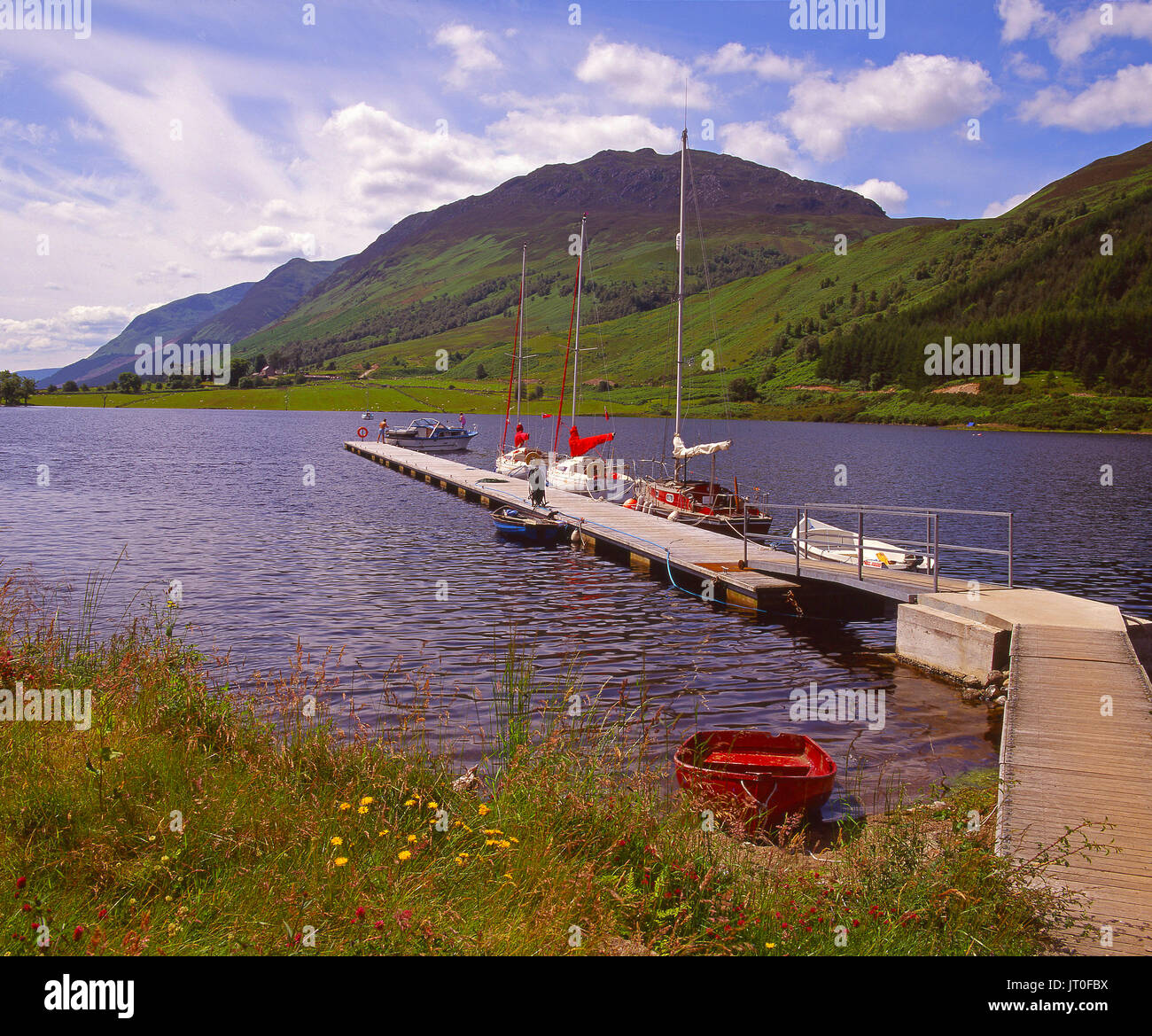 Summer view from the north end of beautiful Loch Lochy, looking south ...