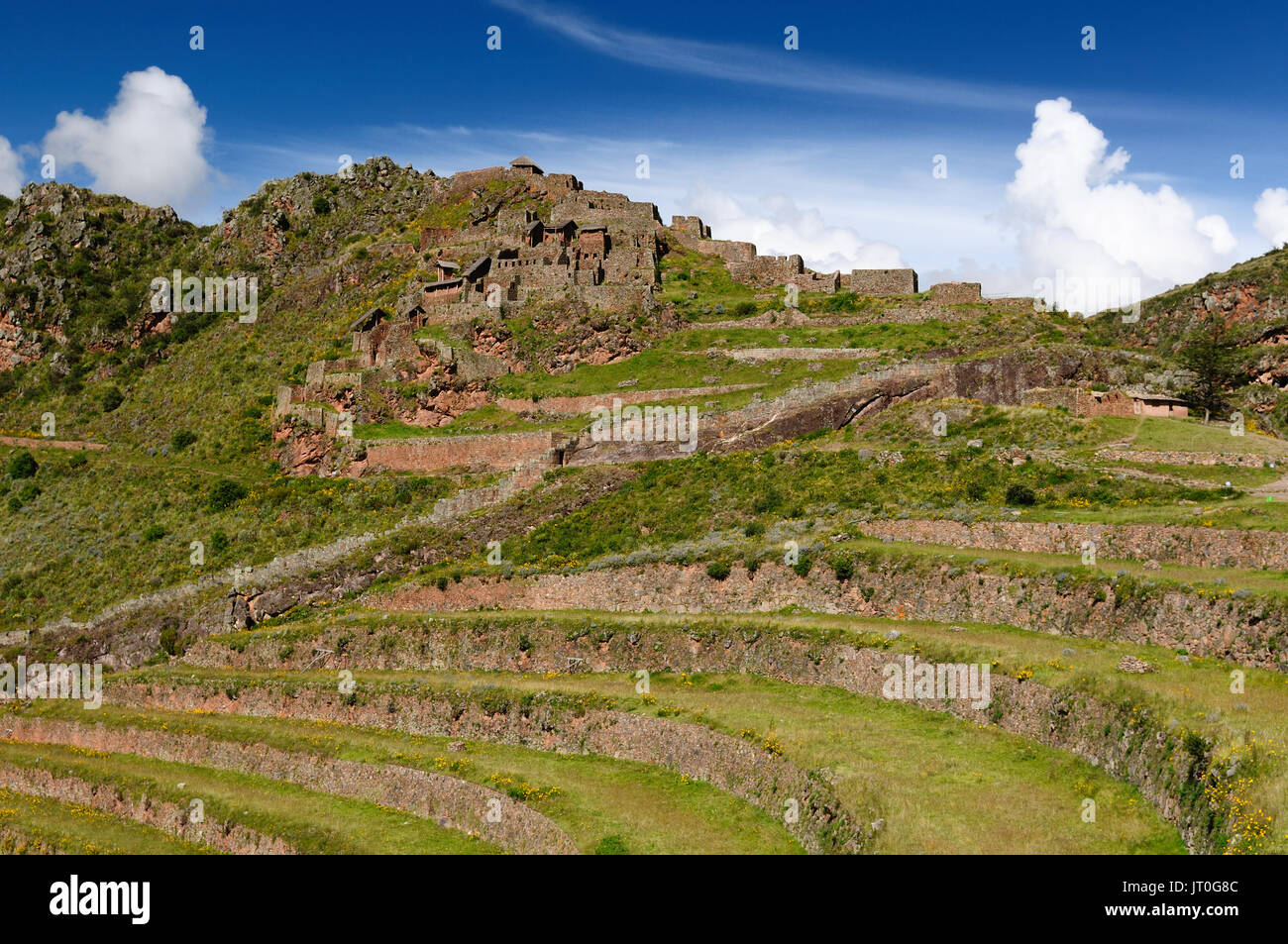Peru, Pisac (Pisaq) - Inca ruins in the sacred valley in the Peruvian ...