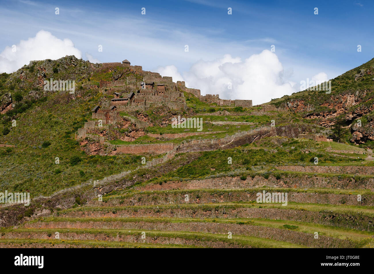 Peru, Pisac (Pisaq) - Inca ruins in the sacred valley in the Peruvian ...