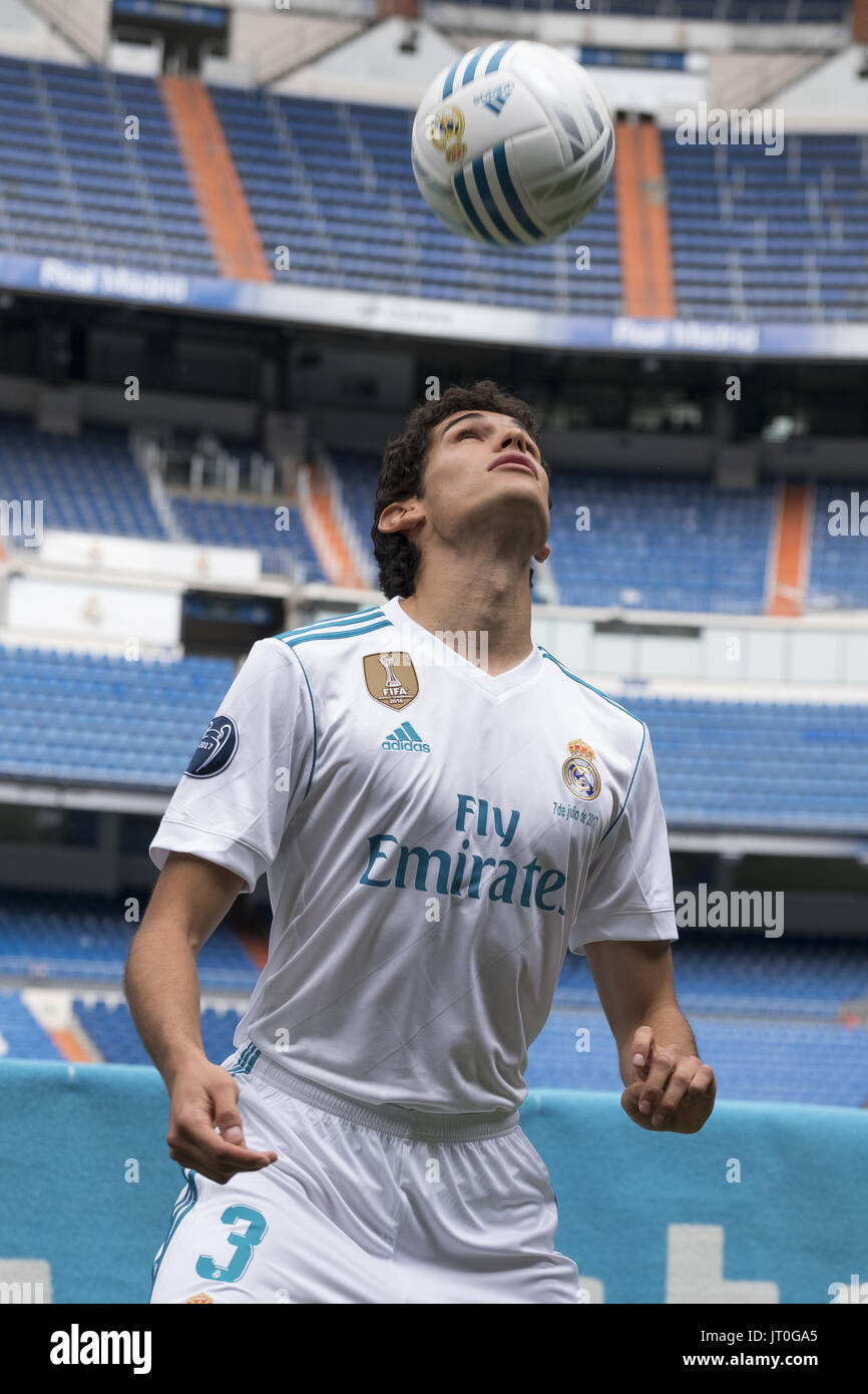 Jesus Vallejo is presented as a new Real Madrid football player at ...