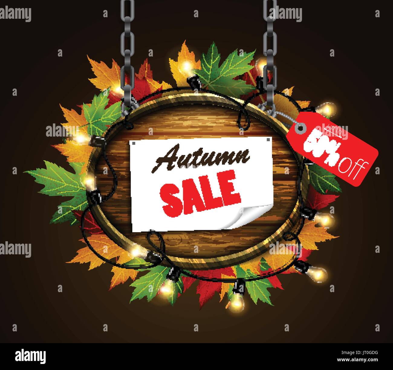 autumn sale wooden signboard Stock Vector Image & Art - Alamy