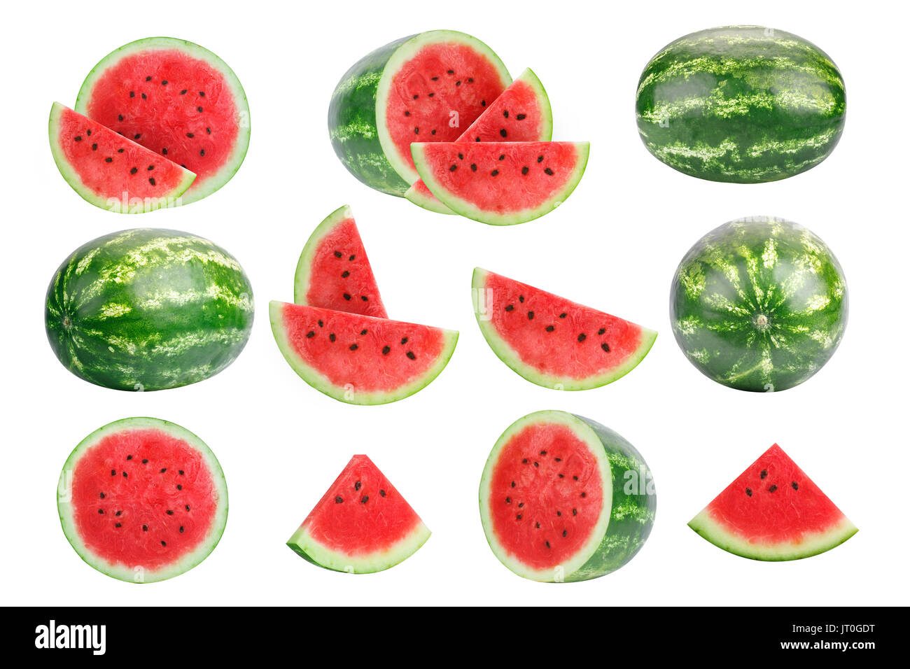 Set of images of watermelon isolated on white background Stock Photo ...