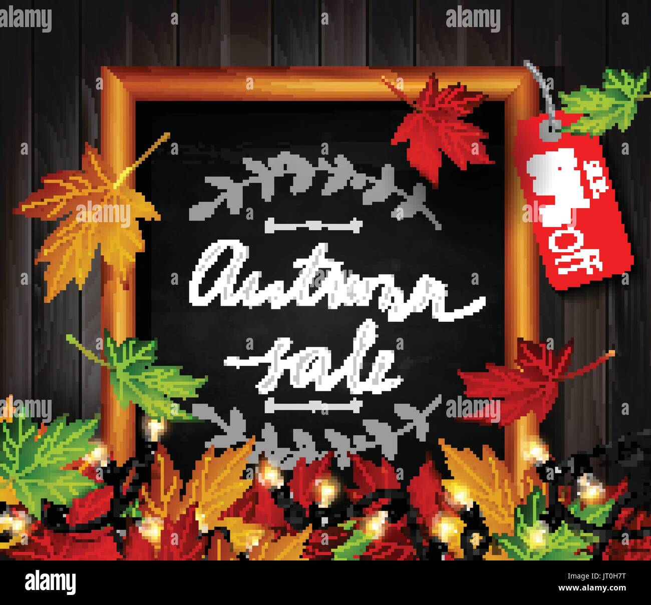 Chalkboard with autumn leaves Stock Vector Image & Art - Alamy