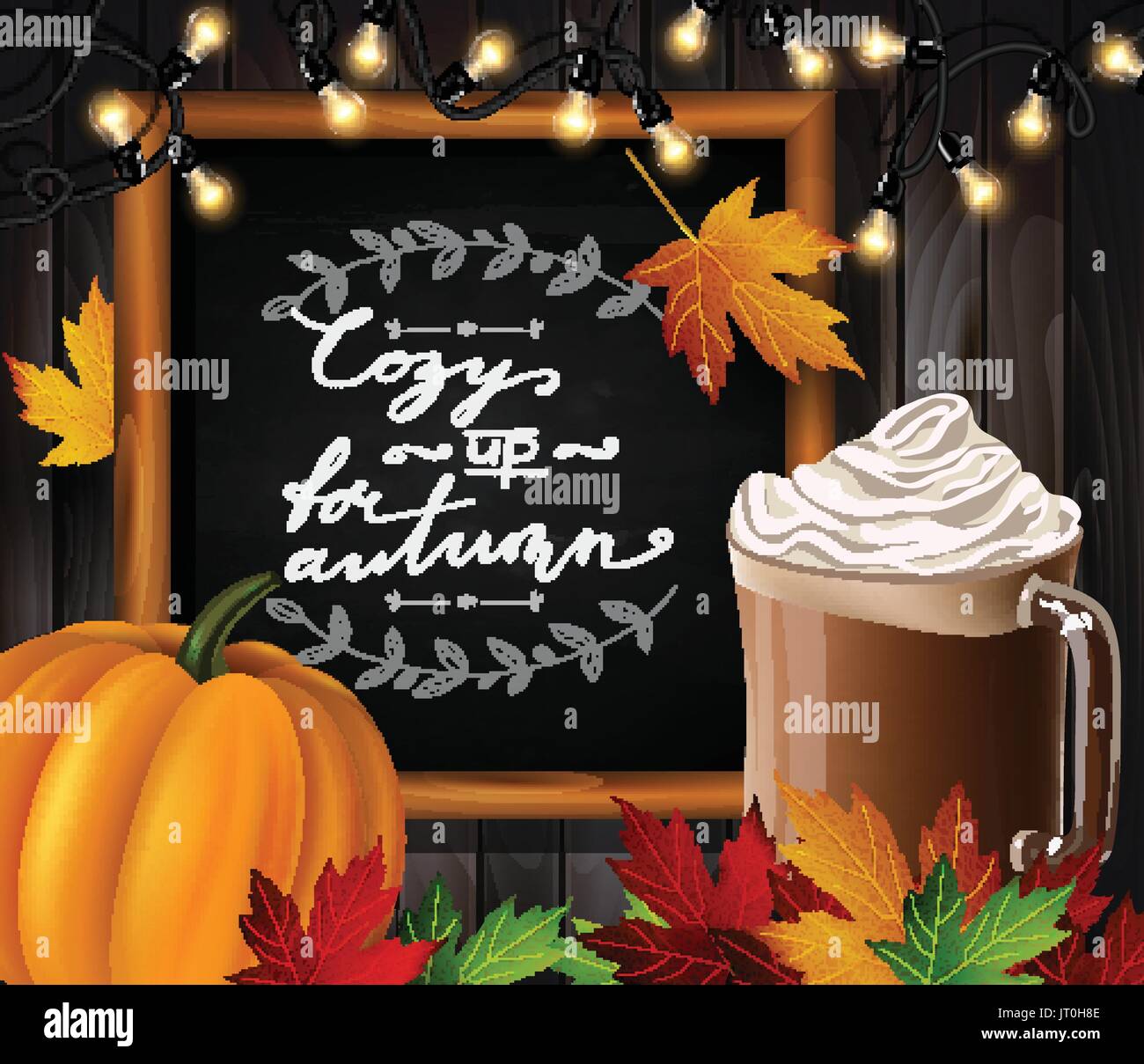 Chalkboard with autumn leaves Stock Vector Image & Art - Alamy