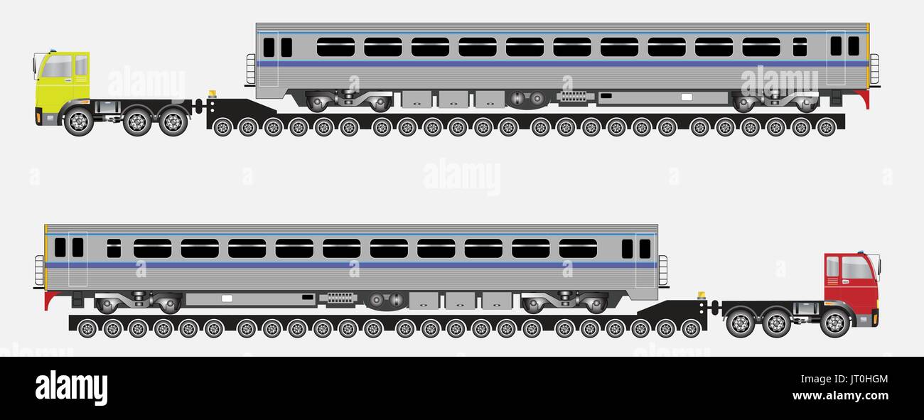 Set of Many Wheel Trailer and Truck for Heavy Weight Transportation ...