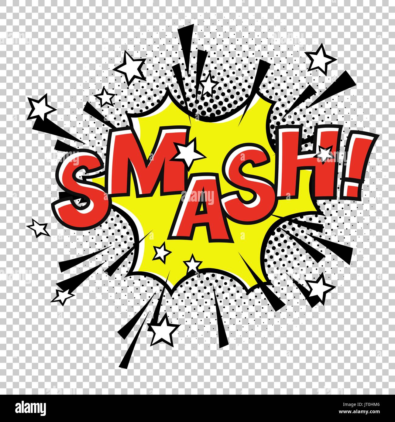Smash! Comic sound. Comic speech bubble. Halftone transparent ...