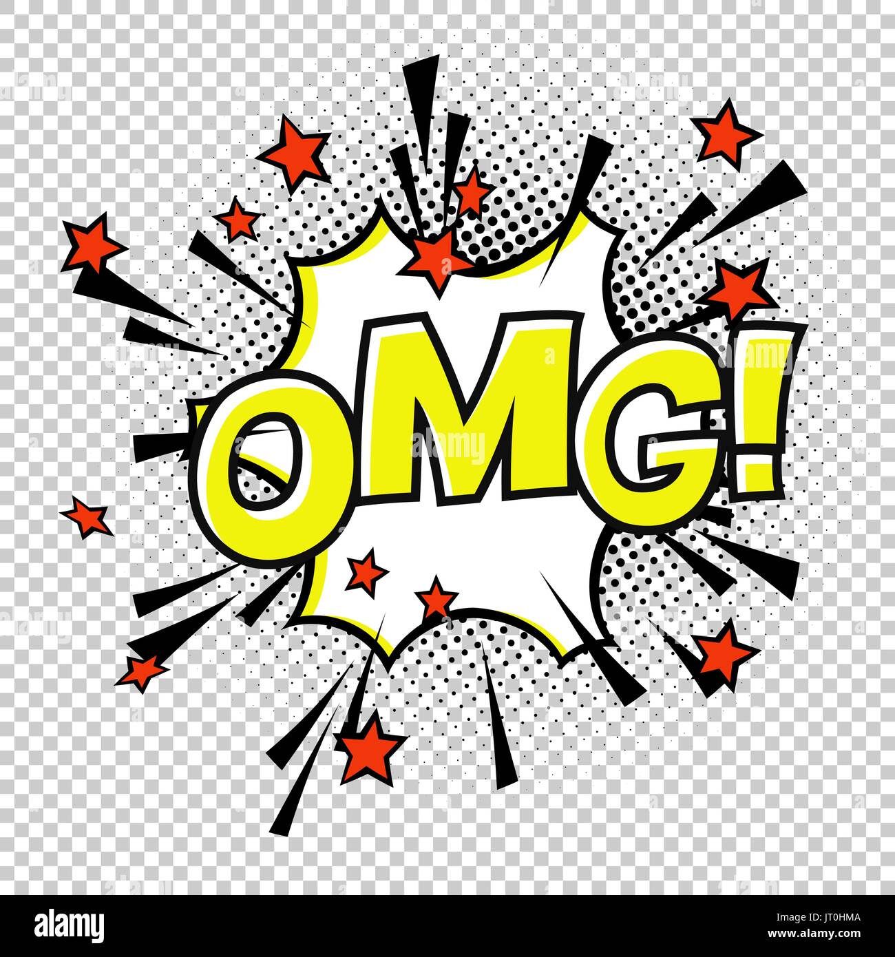 OMG! Comic sound. Comic speech bubble. Halftone transparent background Stock Vector Image & Art ...