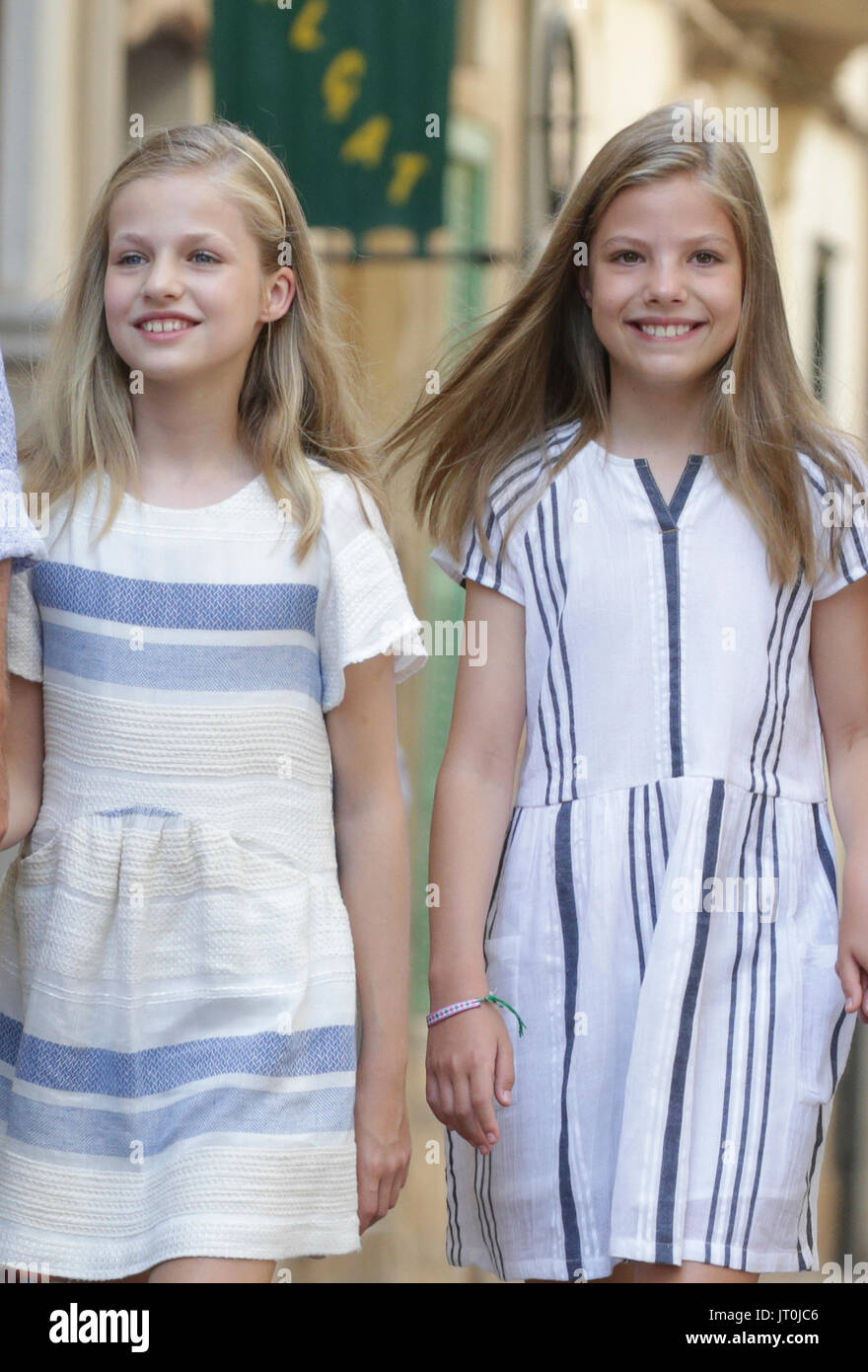Mallorca, Spain. 06th Aug, 2017. Princess Leonor and Infant Sofia ...