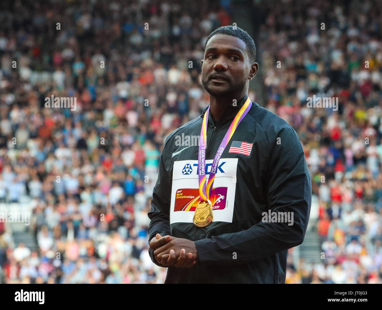 Gold medal justin gatlin hi-res stock photography and images - Alamy