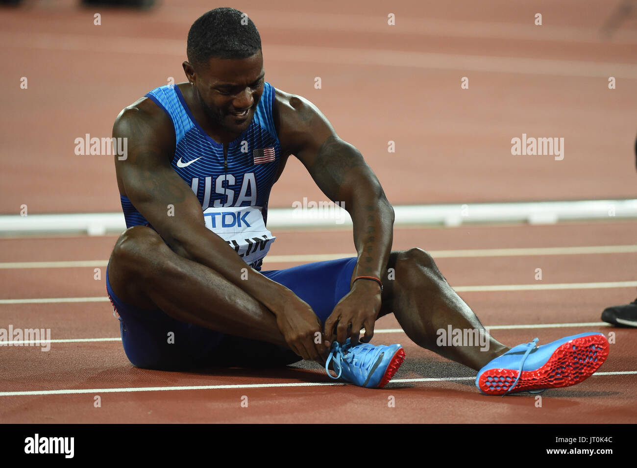 Justin GATLIN, USA after 100 meter final at London Stadium in London on ...
