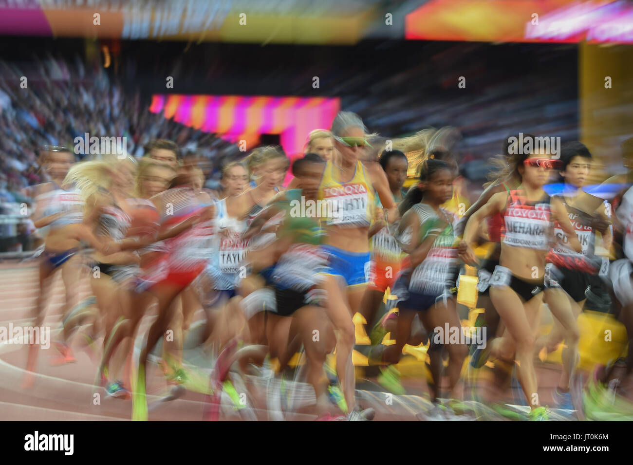The whole group during 10000 meter final at London Stadium in London on ...