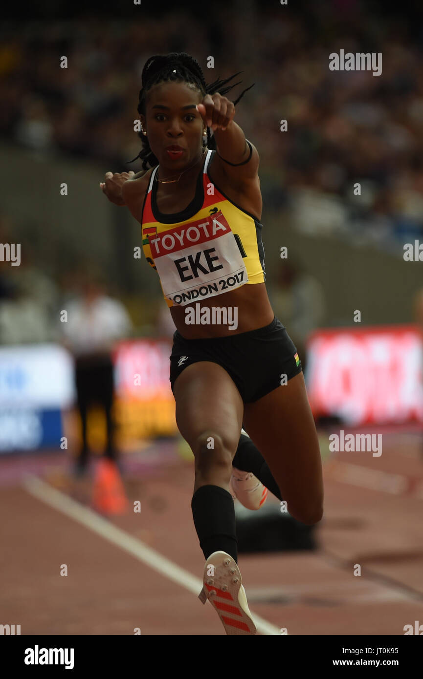 Nadia EKE, Ghana, at triple jump preliminary heat at London Stadium in ...