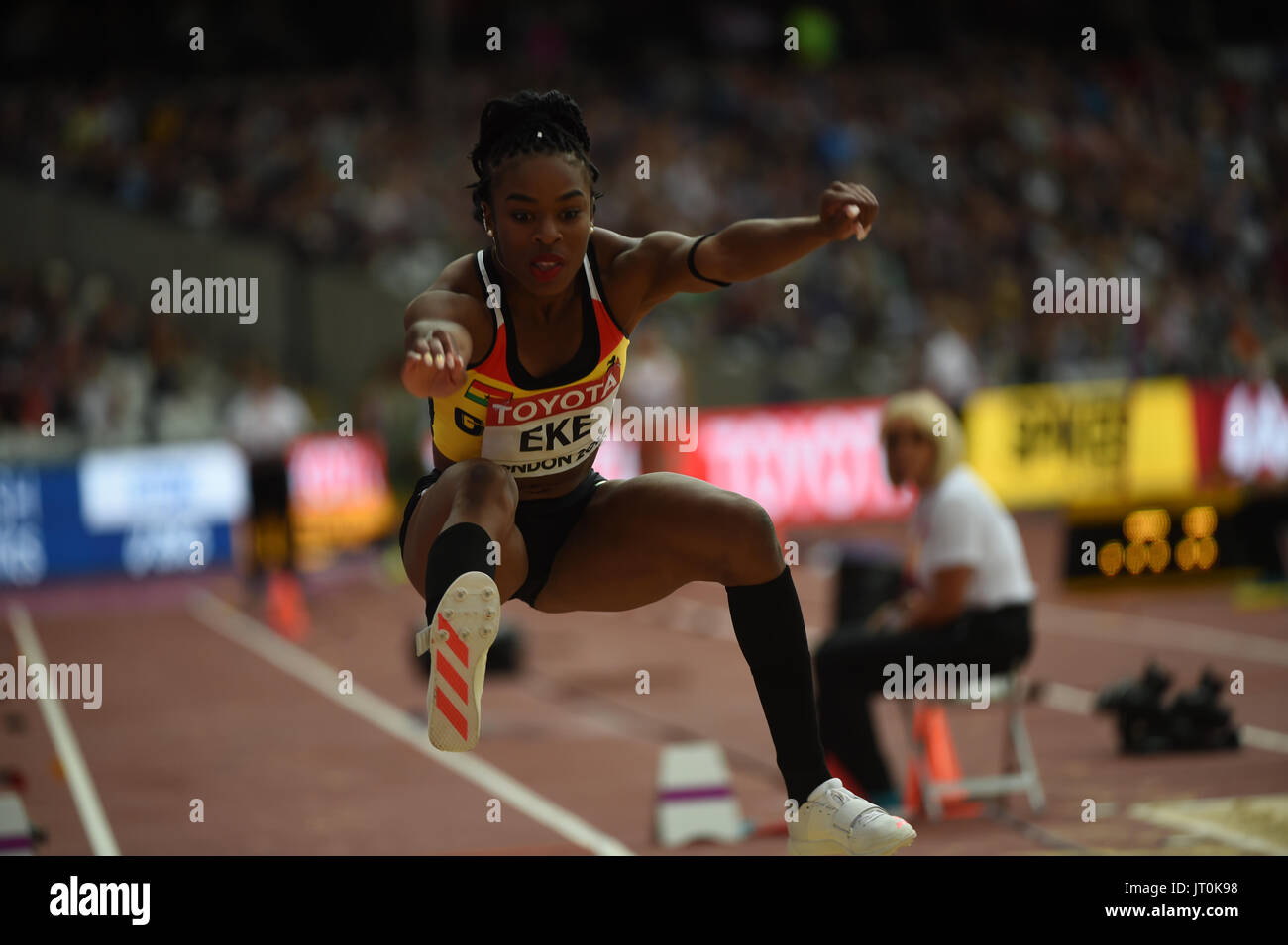 Nadia EKE, Ghana, at triple jump preliminary heat at London Stadium in ...