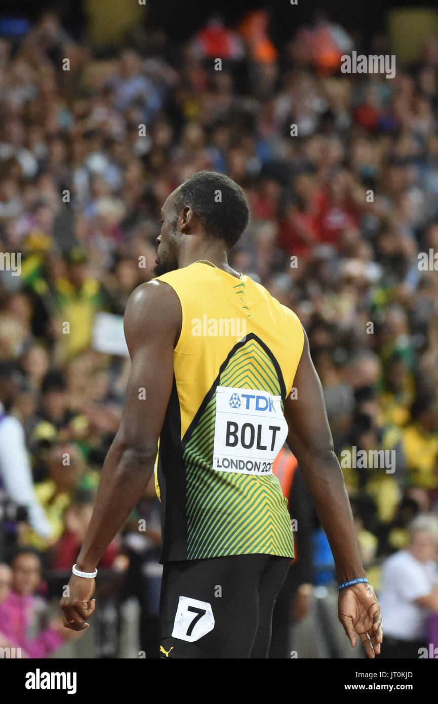 Usain BOLT, Jamaica, during 100 meter first round at London Stadium in ...