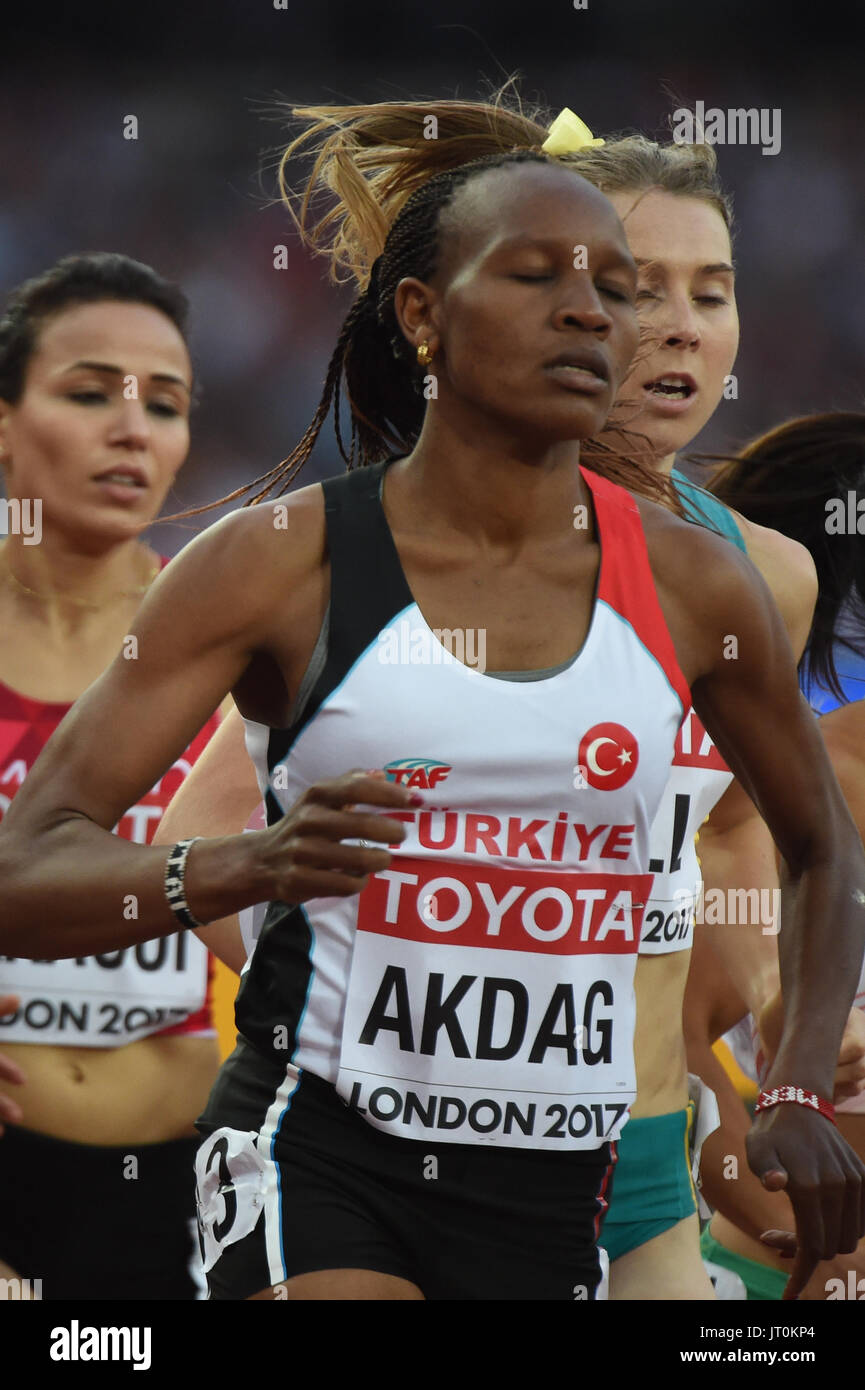 Meryem AKDAG, Turkey, during 1500 meter preliminary round at London ...
