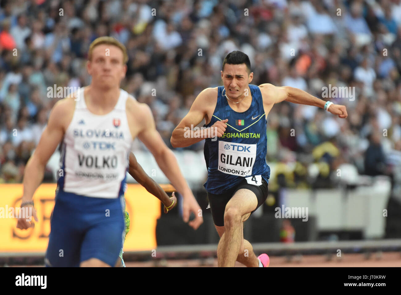 Said GILANI, Afghanistan, during 100 meter preliminary round at London ...