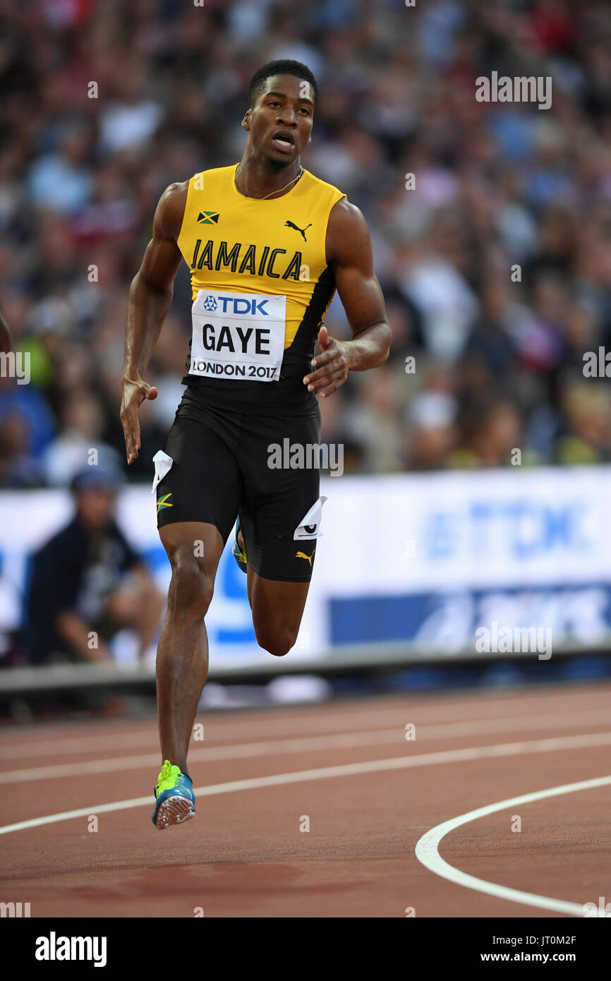 London, UK. 6 August 2017. Demish Gaye (Jamaica) takes part in the men ...