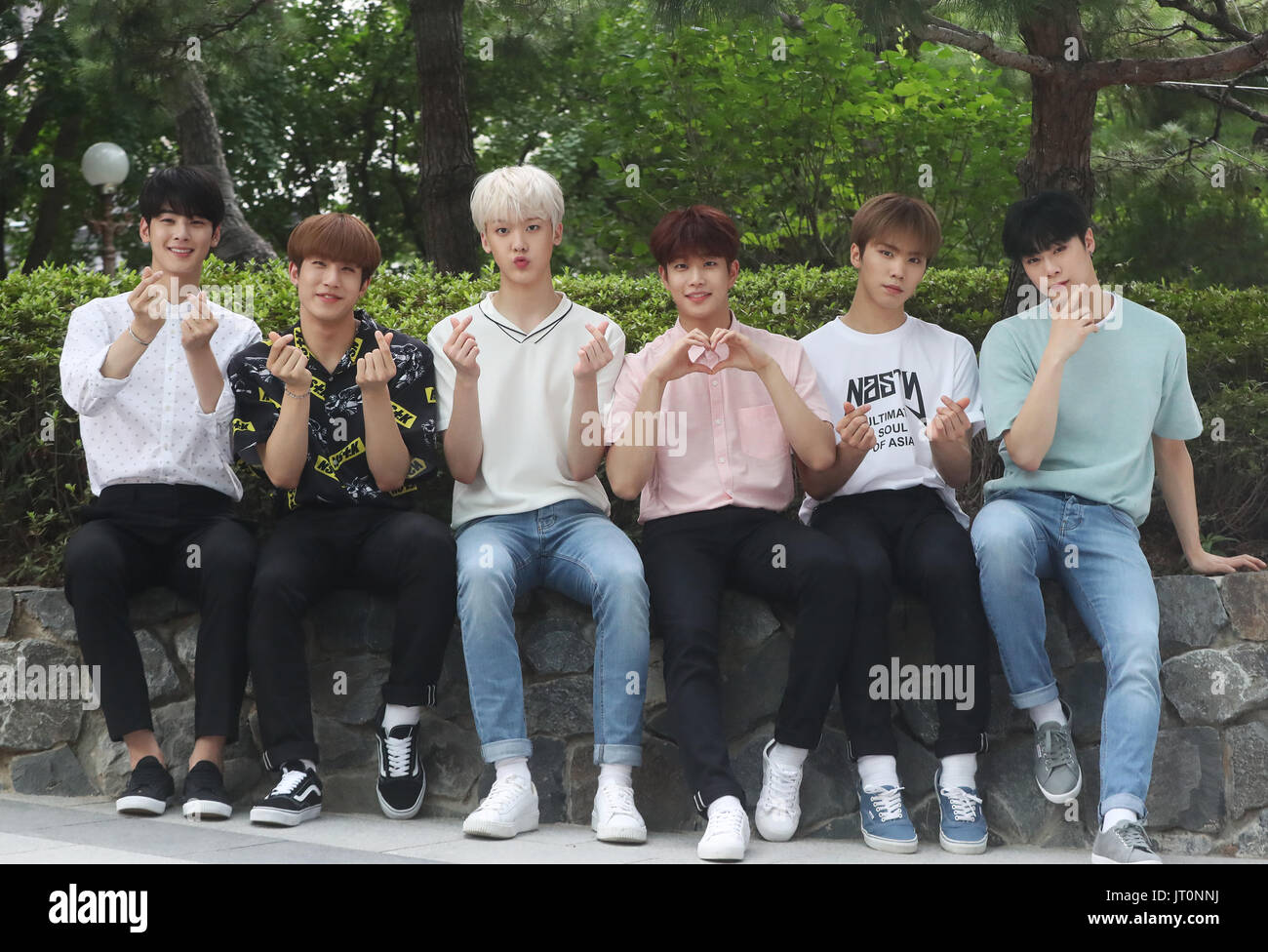 S. Korean boy group Astro South Korean boy group Astro poses for a ...