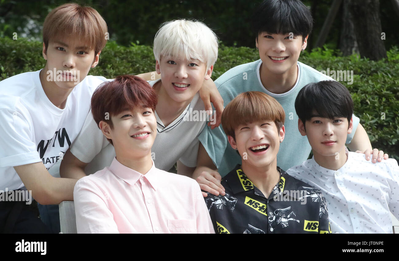 S. Korean boy group Astro South Korean boy group Astro poses for a ...