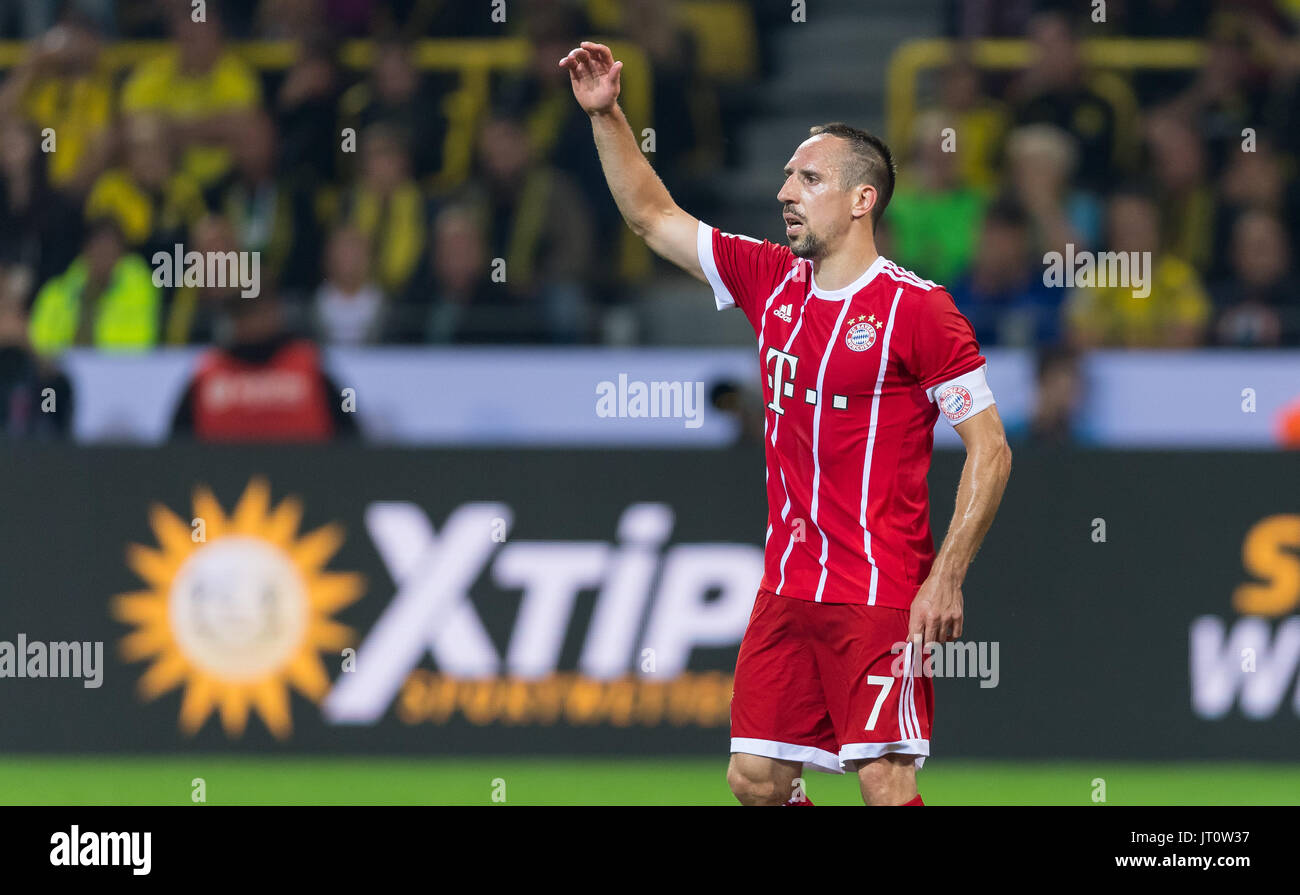 Dortmund, Germany. 05th Aug, 2017. Bayern's Franck Ribery gives his ...