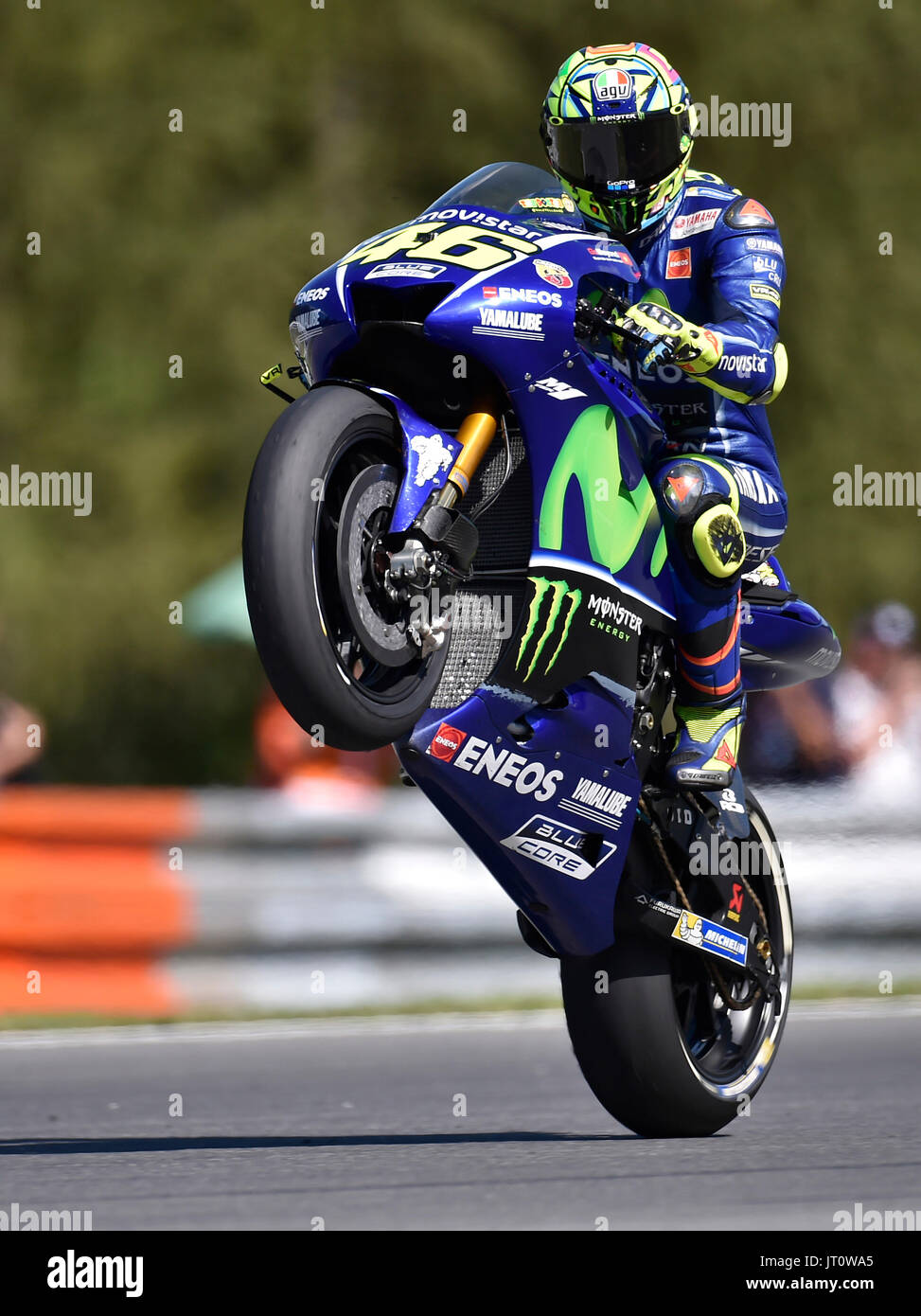 Italian motorcycle road racer VALENTINO ROSSI in action during the ...