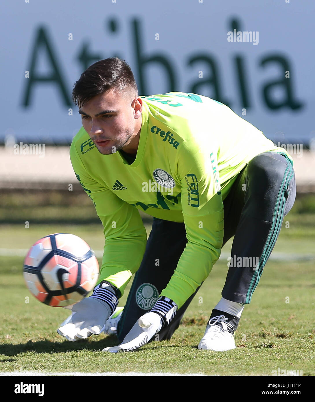 Atibaia, Brazil. 07th Aug, 2017. Goalkeeper Daniel from SE Palmeiras ...