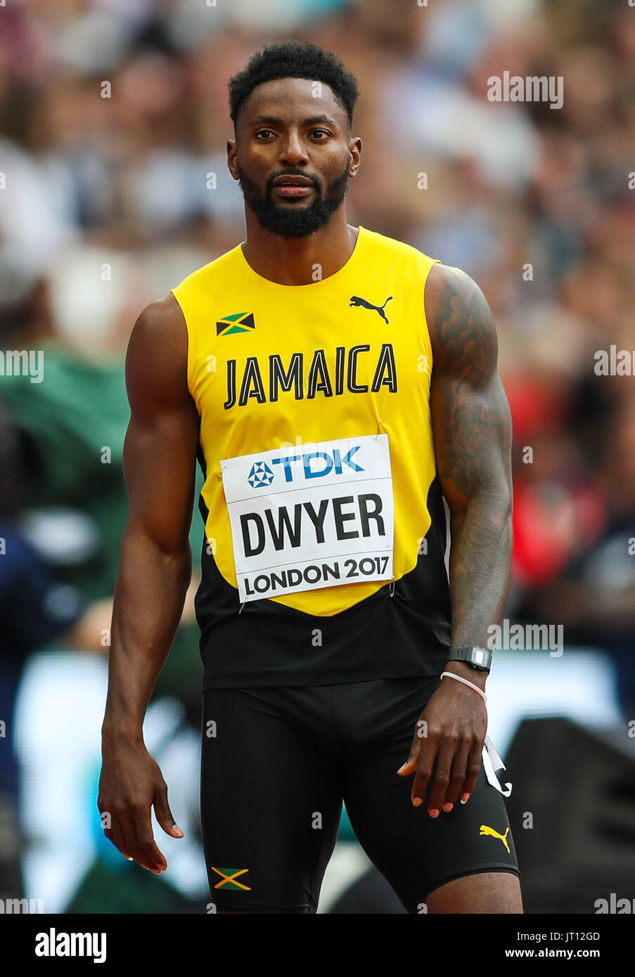 London, UK. 07th Aug, 2017. London, 2017 August 07. Rasheed Dwyer, Jamaica in the men's 200m ...