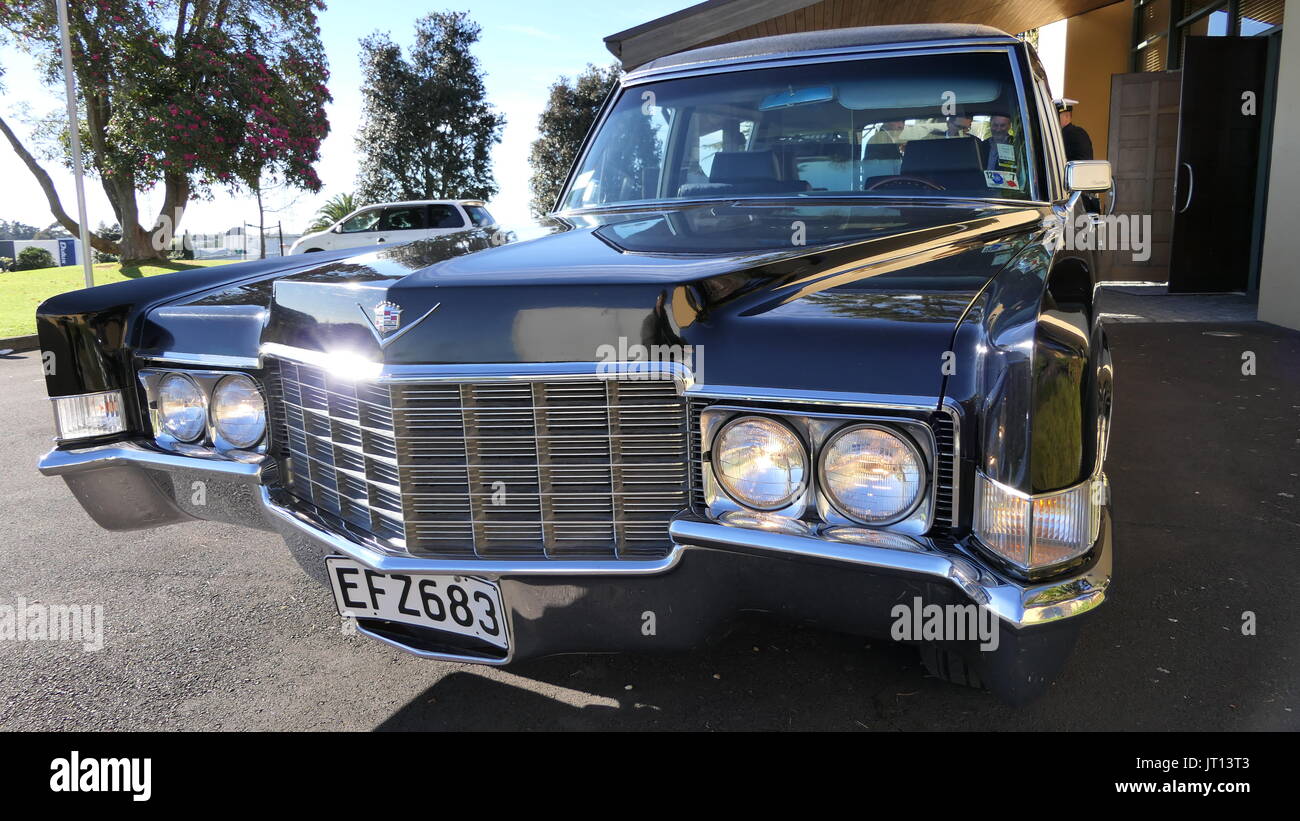 Funeral service with casket, coffin & hearse at chapel Stock Photo - Alamy