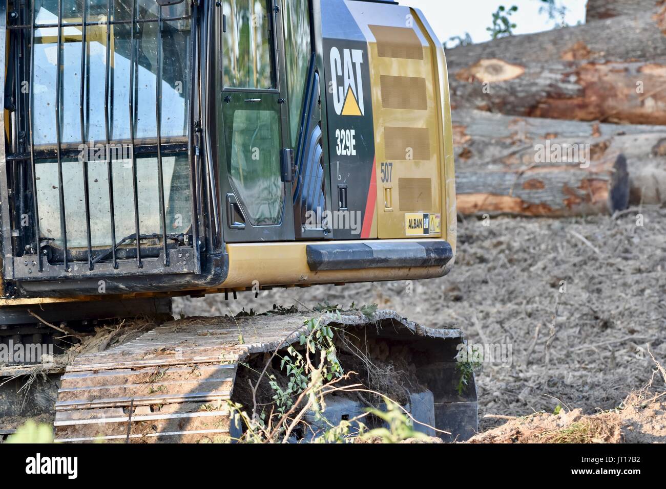 Caterpillar logging equipment bulldozer loader Stock Photo - Alamy
