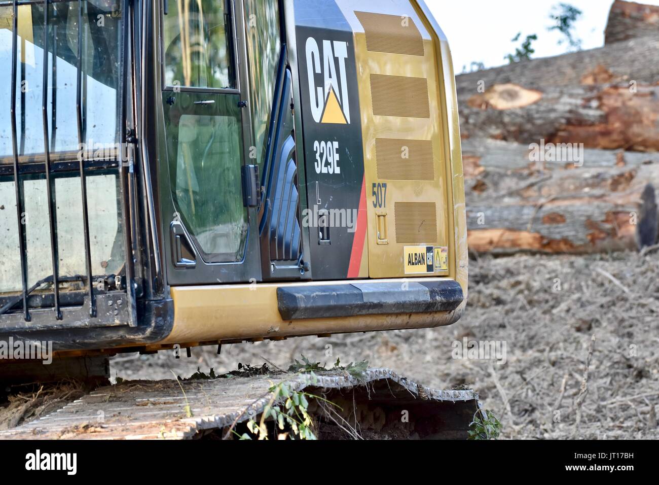 Caterpillar logging equipment bulldozer loader Stock Photo - Alamy