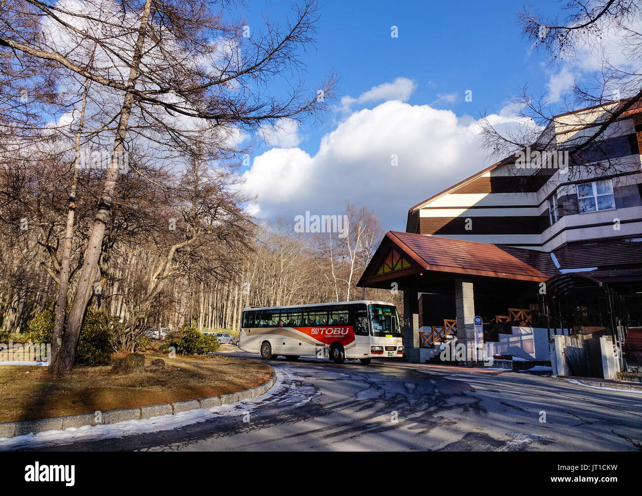 Nikko, Japan - Jan 2, 2016. A luxury hotel at winter in Nikko, Japan ...