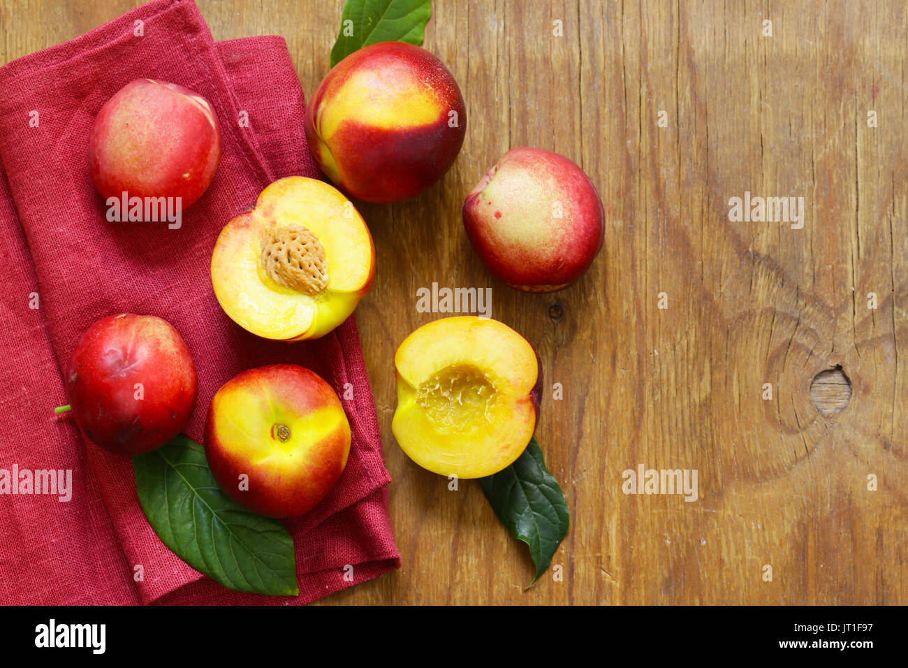 Organic fruits, ripe sweet red peaches Stock Photo - Alamy