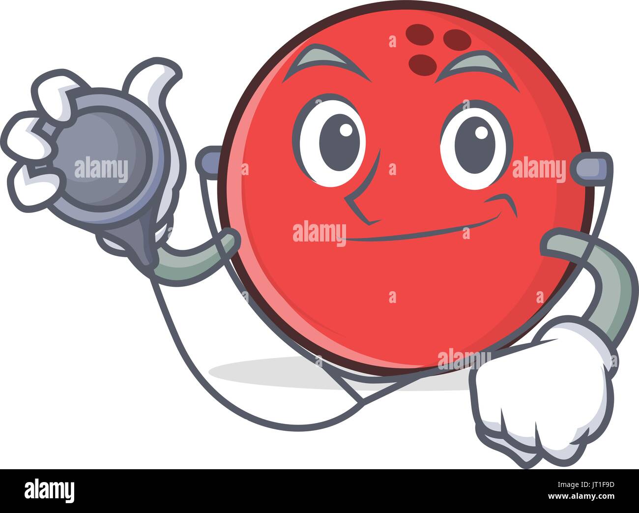 Doctor bowling ball character cartoon vector illustration Stock Vector ...
