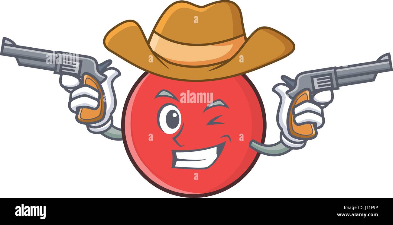 Cowboy bowling ball character cartoon vector illustration Stock Vector ...