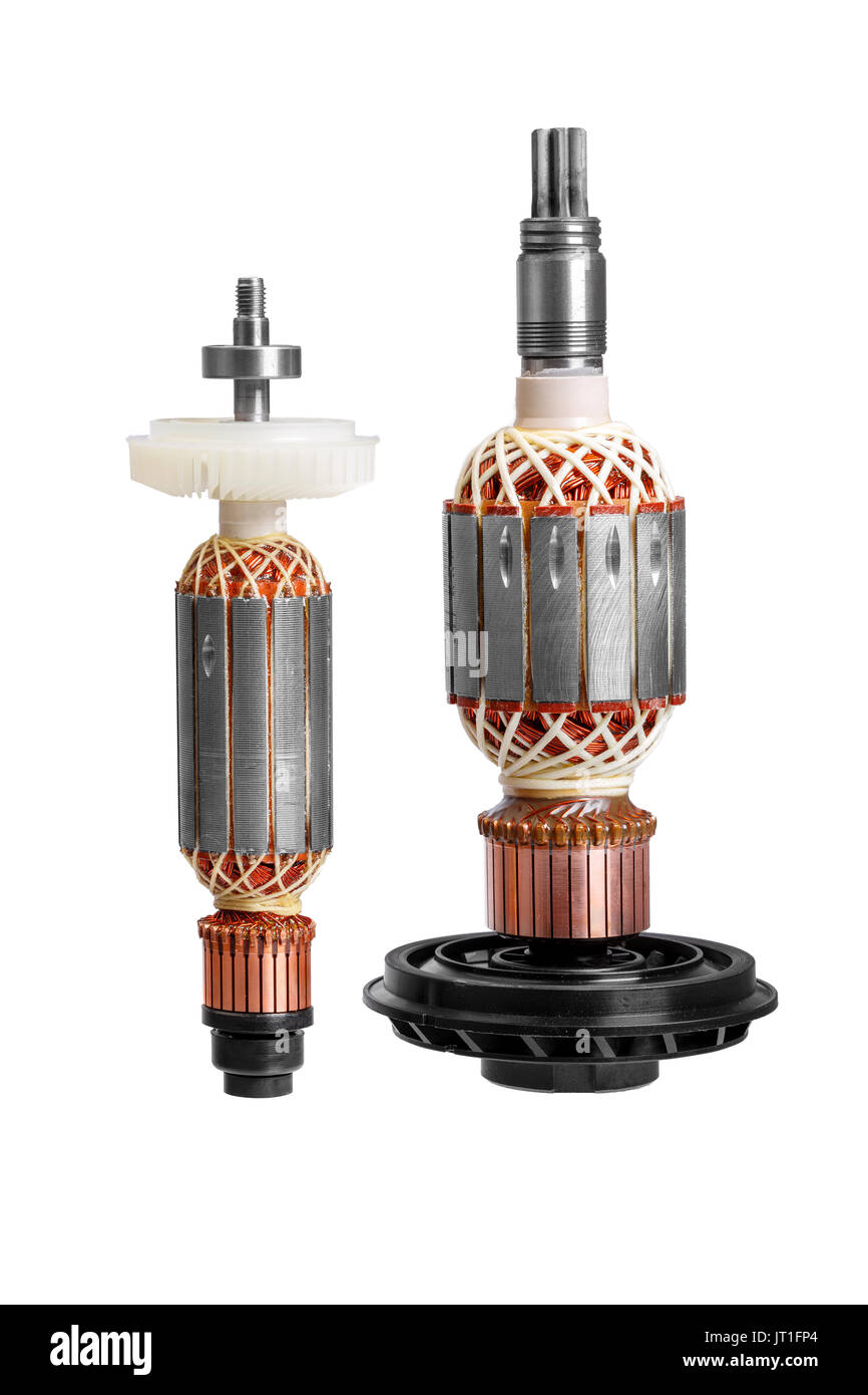 Electric motor rotor isolated white background Stock Photo - Alamy