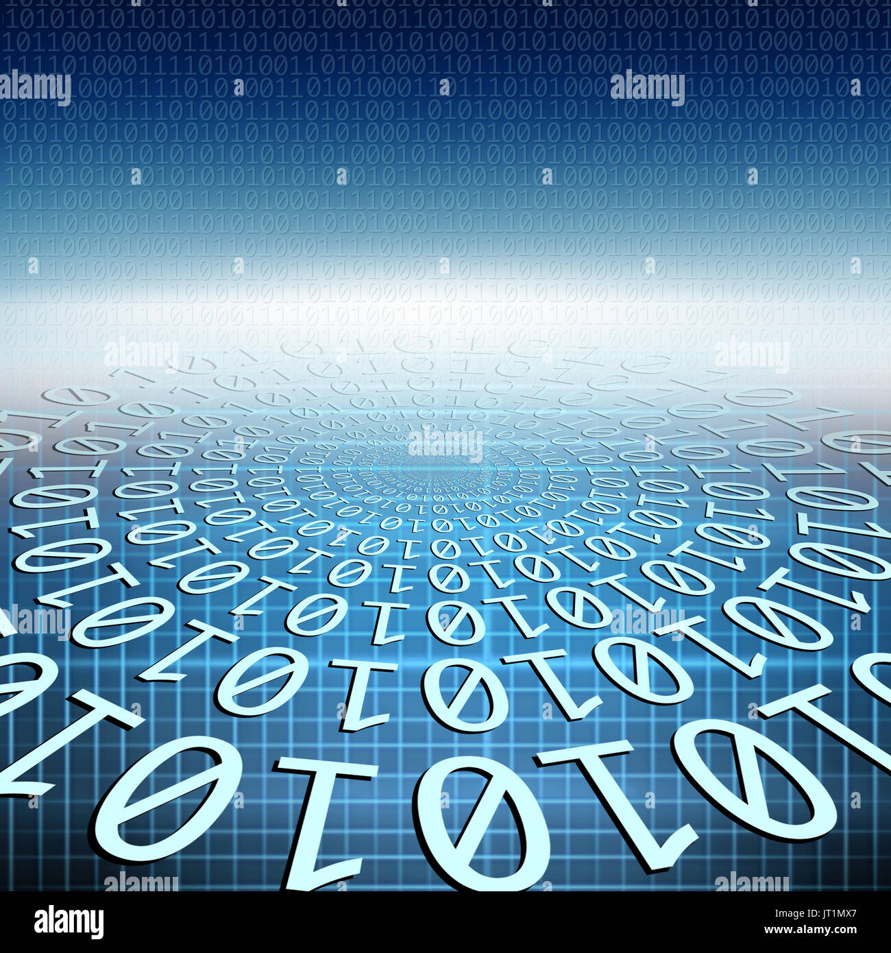 Conceptual Background Image Of Binary Code And Abstract Lights Of