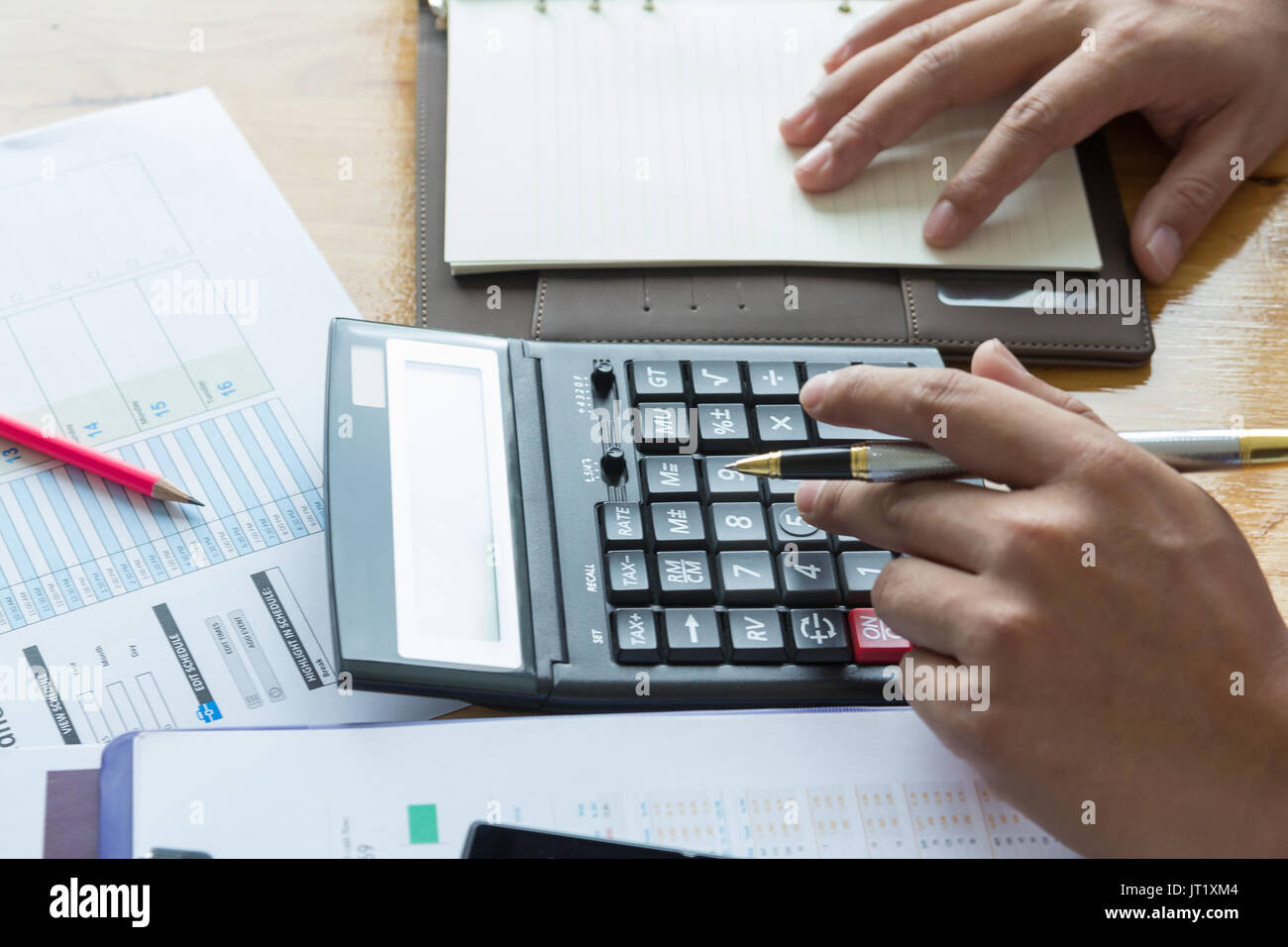 Business and finance concept of office working, Businessman using ...