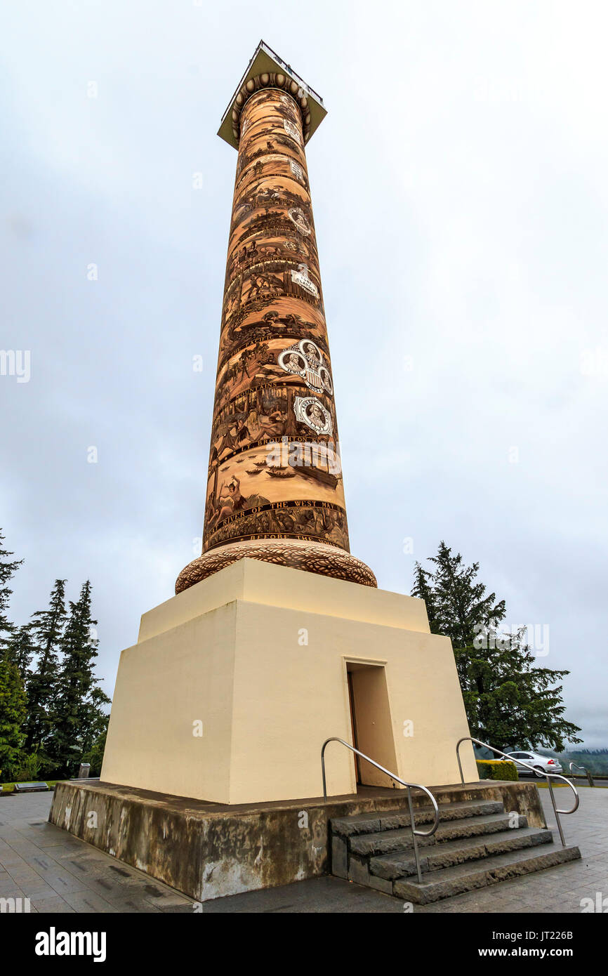 The Astoria Column is a tower overlooking the mouth of the Columbia ...
