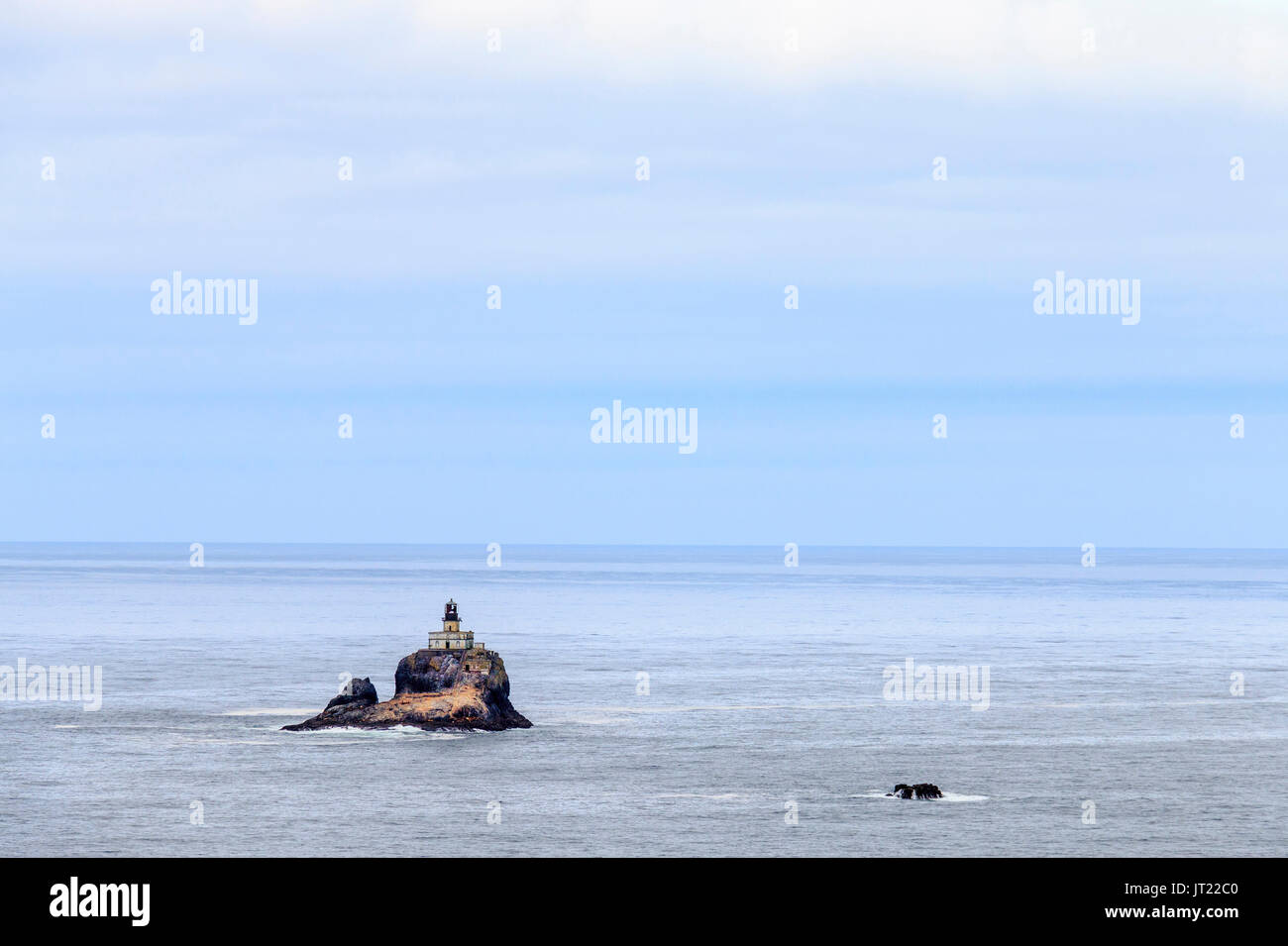 The lighthouse off the beach, viewed from the Clatsop Loop Trail in ...