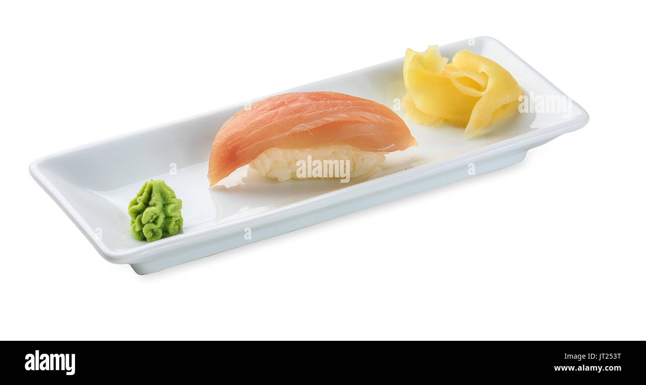 Sushi with marlin Isolated on white background Stock Photo - Alamy