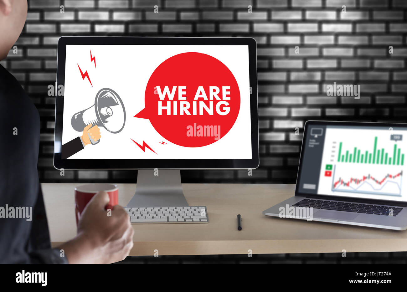 WE ARE HIRING Human Resources Interview professionals working fine Recruitment Job Stock Photo ...