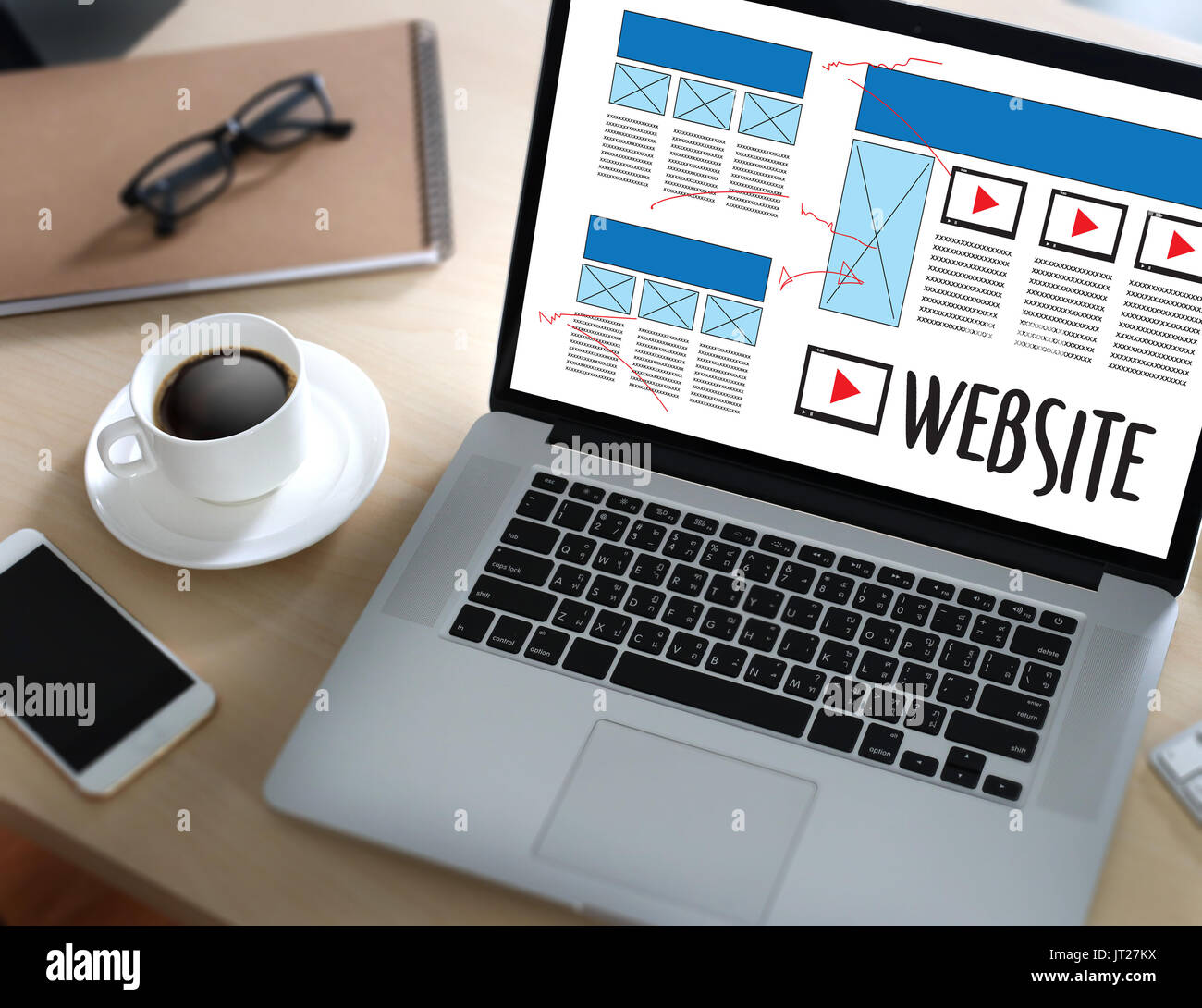 Web Design layout sketch drawing Software Media WWW and Graphic Layout ...