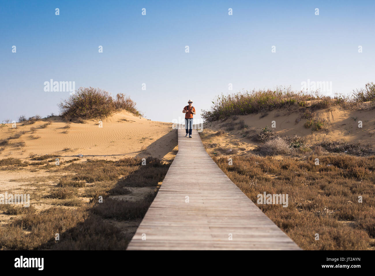 Hiker walks alone. Travel and adventures concept Stock Photo - Alamy