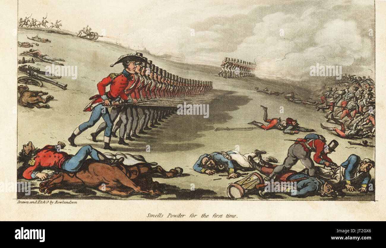 Ensign Johnny Newcome taking part in his first action, the charge ...