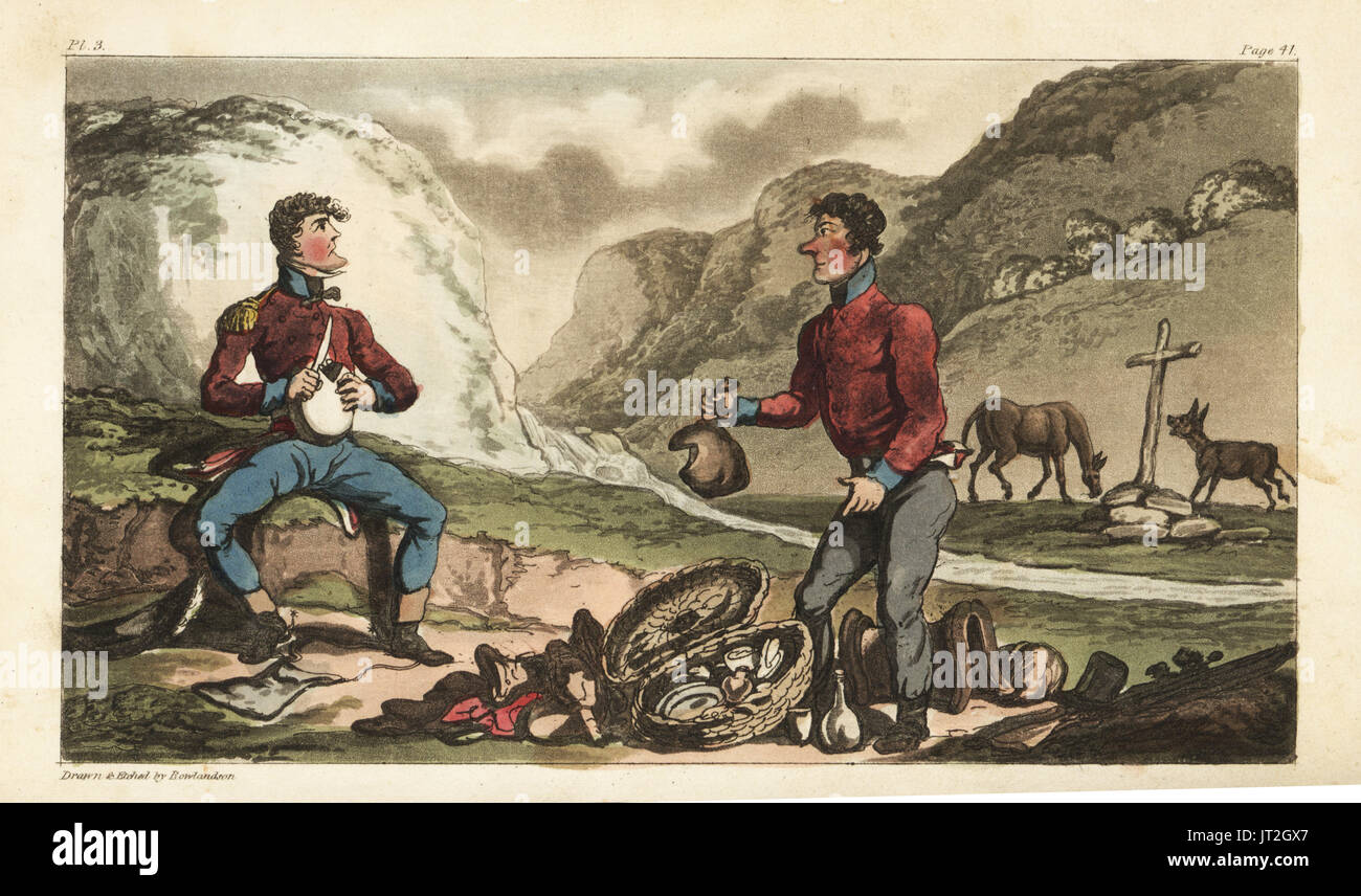 Ensign Johnny Newcome and his Subaltern eating breakfast of ham, beef ...