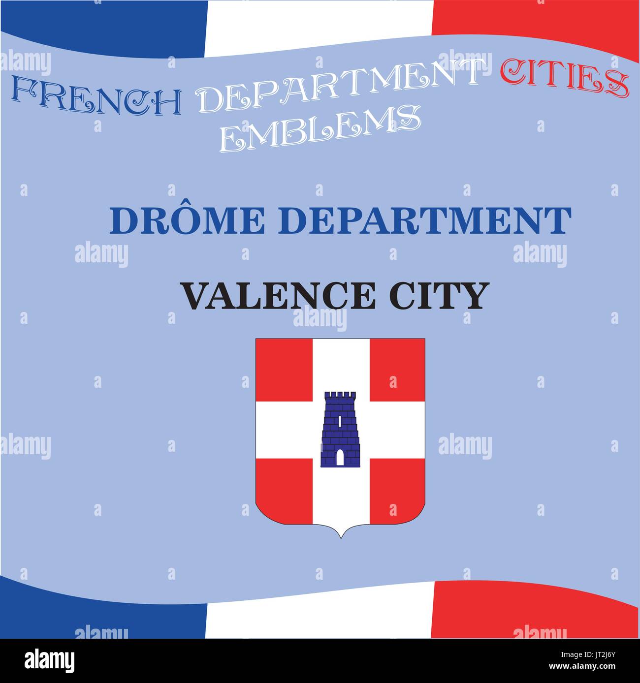 Official emblems of cities of French department Drome Stock Vector ...
