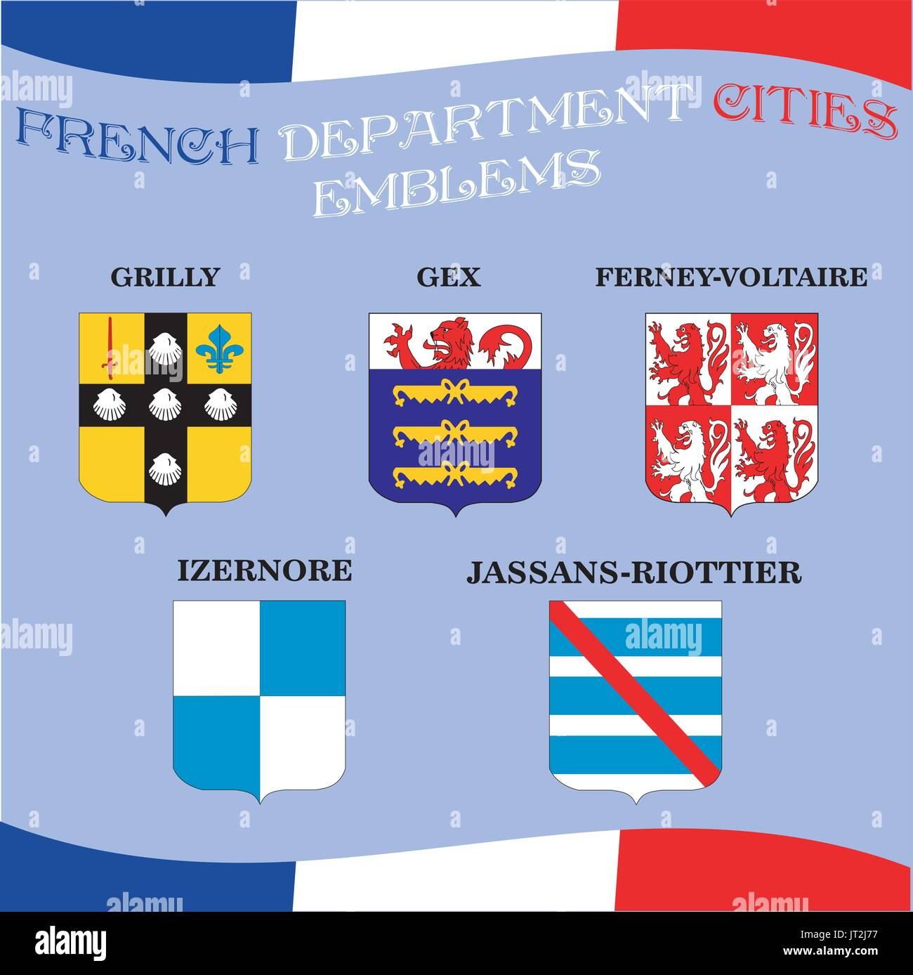 Official emblems of cities of French department Ain Stock Vector Image ...