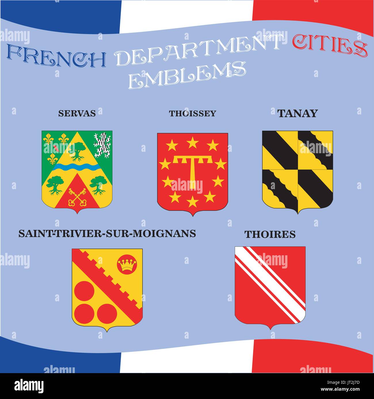 Official emblems of cities of French department Ain Stock Vector Image ...