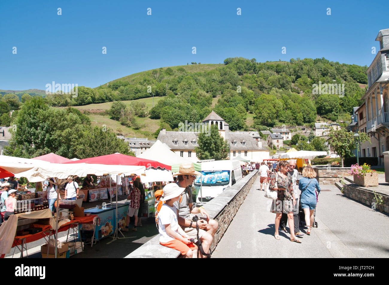 Sunday Market at Arreau, Hautes-Pyrénées, France Stock Photo - Alamy