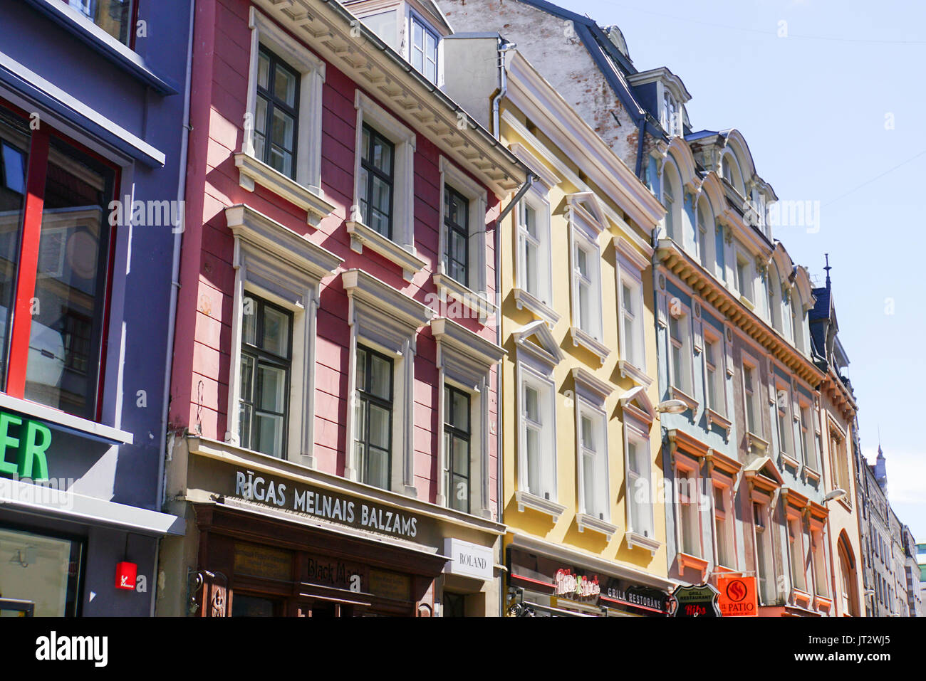 Facade of building in Riga, Latvia Stock Photo - Alamy